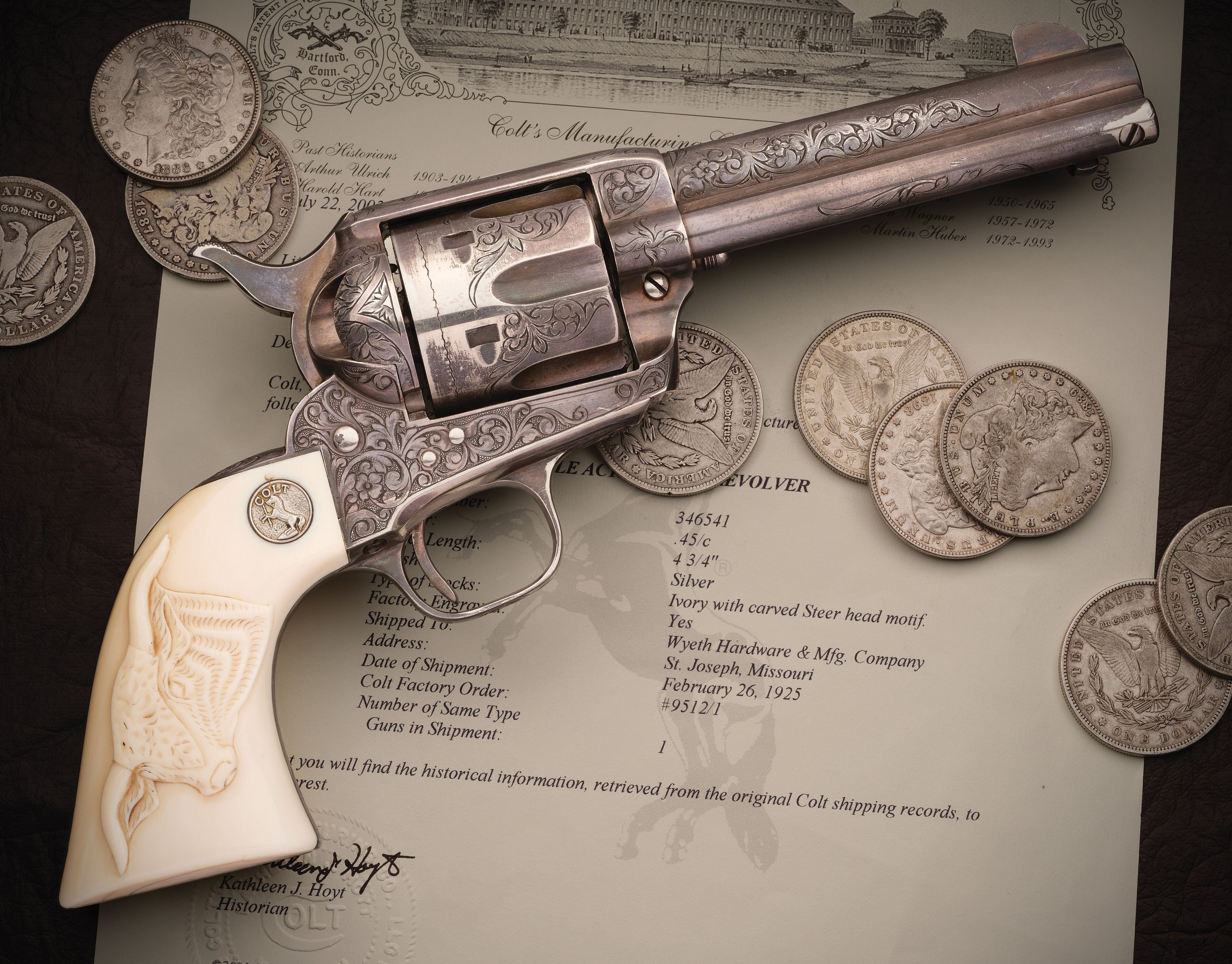 Factory Engraved Silver Plated Colt Single Action Army Revolver | Rock ...