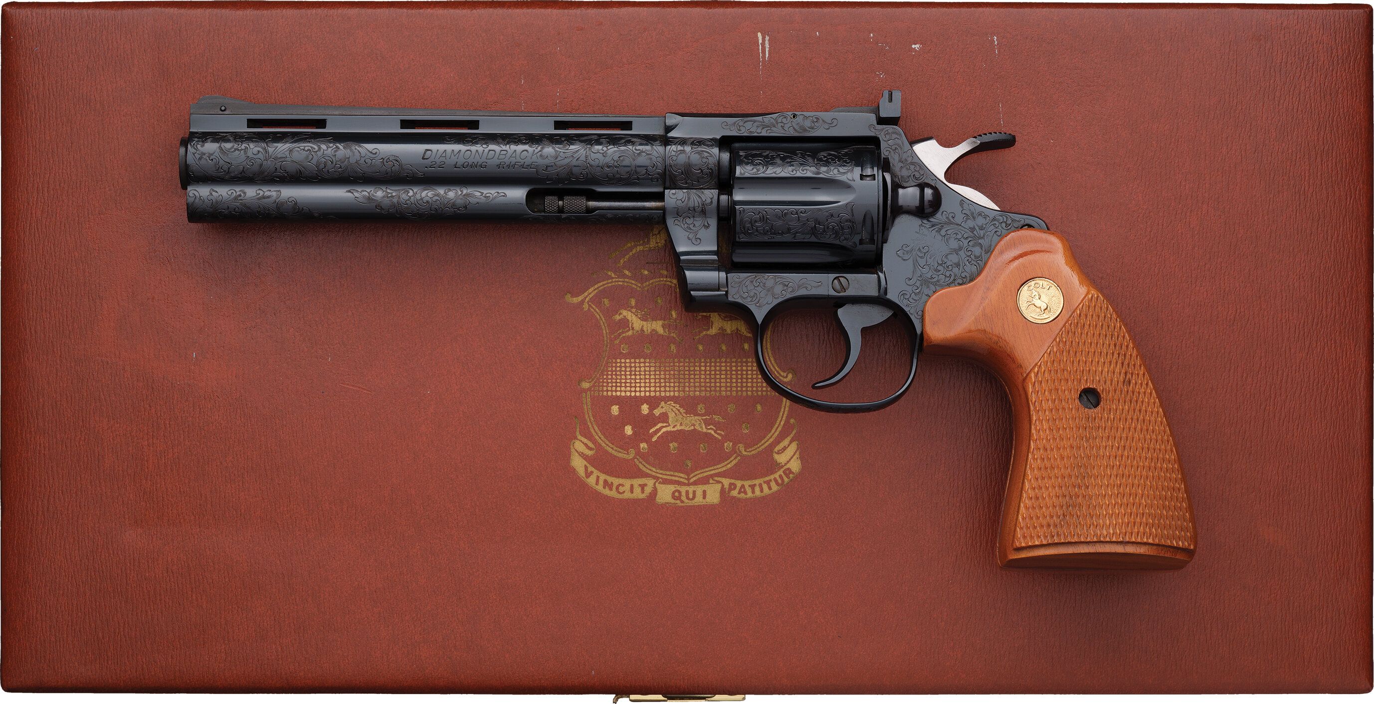 Factory Engraved Colt Diamondback Revolver with Case, Letter | Rock ...