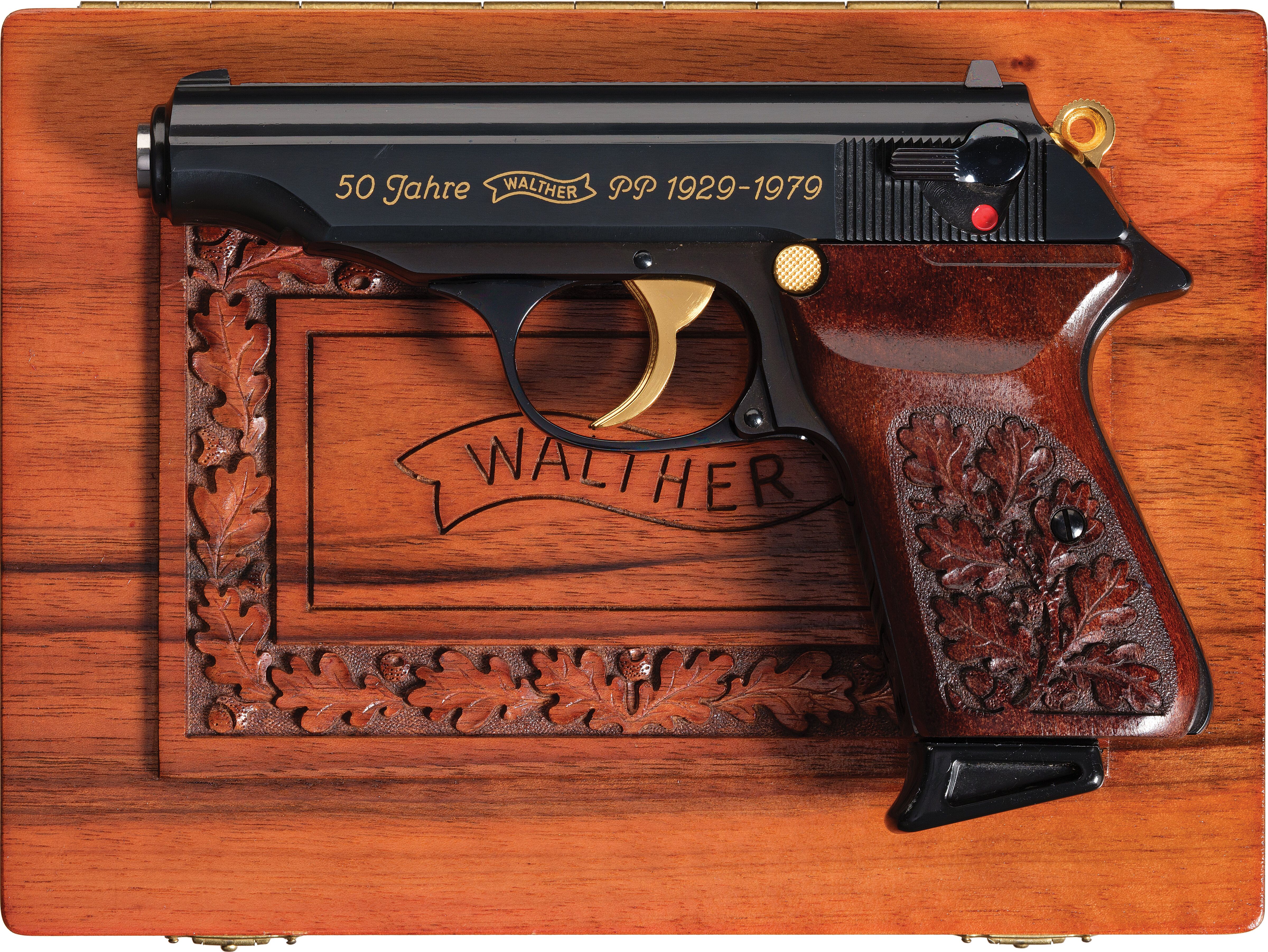 Gold Inlaid Walther "50 Jahre" Edition Model PP Pistol with Case | Rock ...