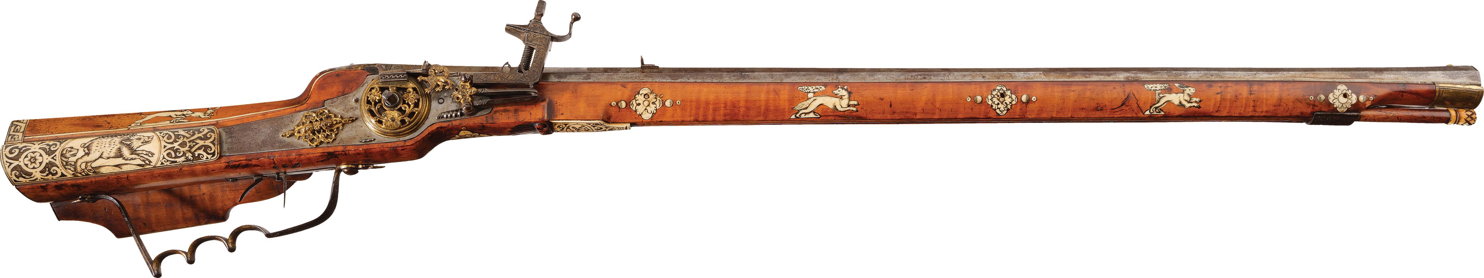 Engraved 1650 Dated Hall Wheellock Rifle with Elaborate | Rock Island ...