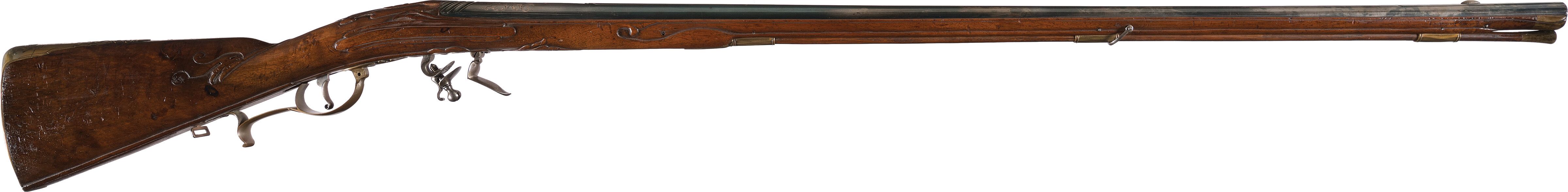 Straight Rifled Long Barrel Sporting Gun with Inverted Flintlock | Rock ...