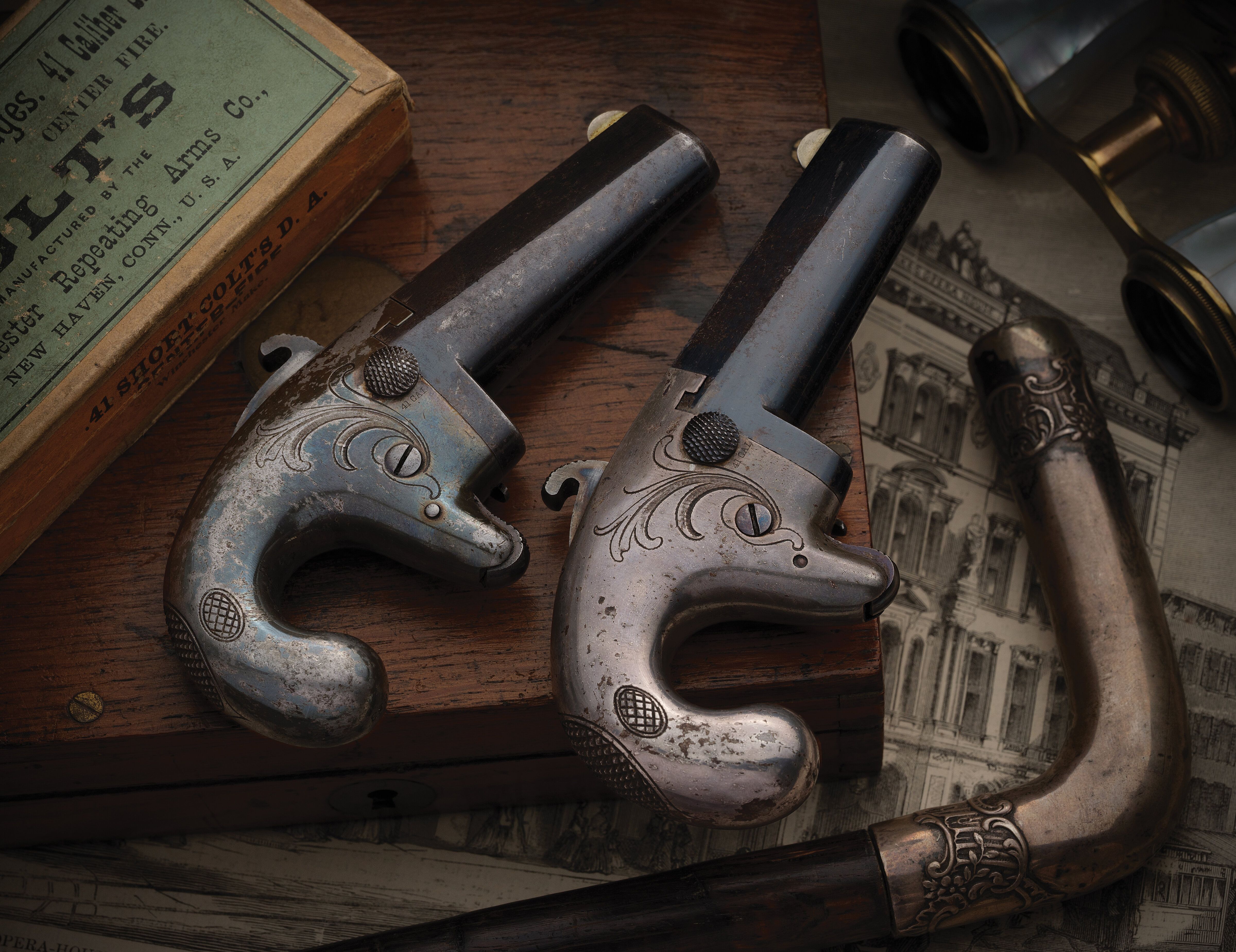 Cased Pair of Factory Engraved Colt No. 1 Derringers | Rock Island Auction