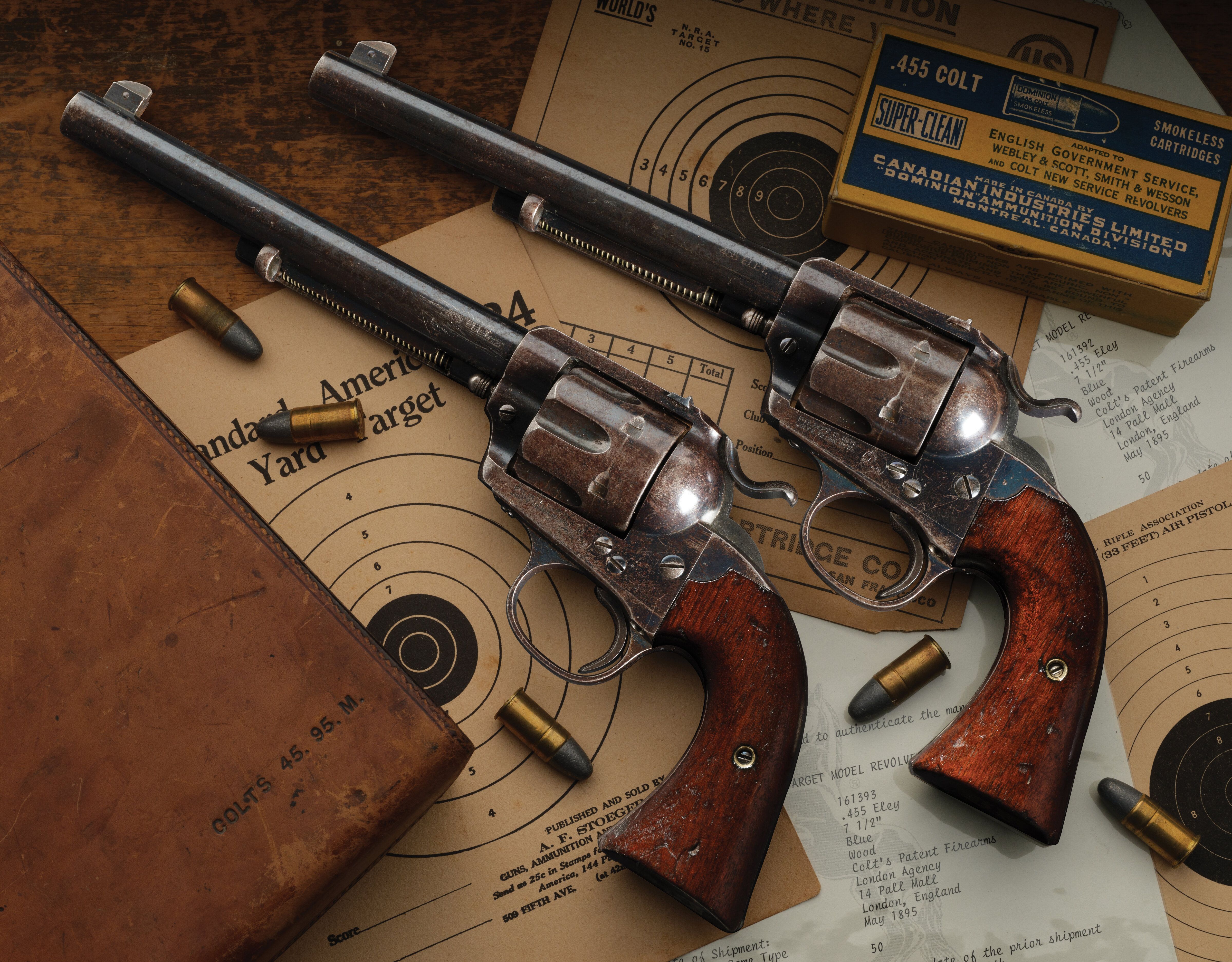 Cased Consecutive Colt Bisley Flattop Target Single Action Armys | Rock ...