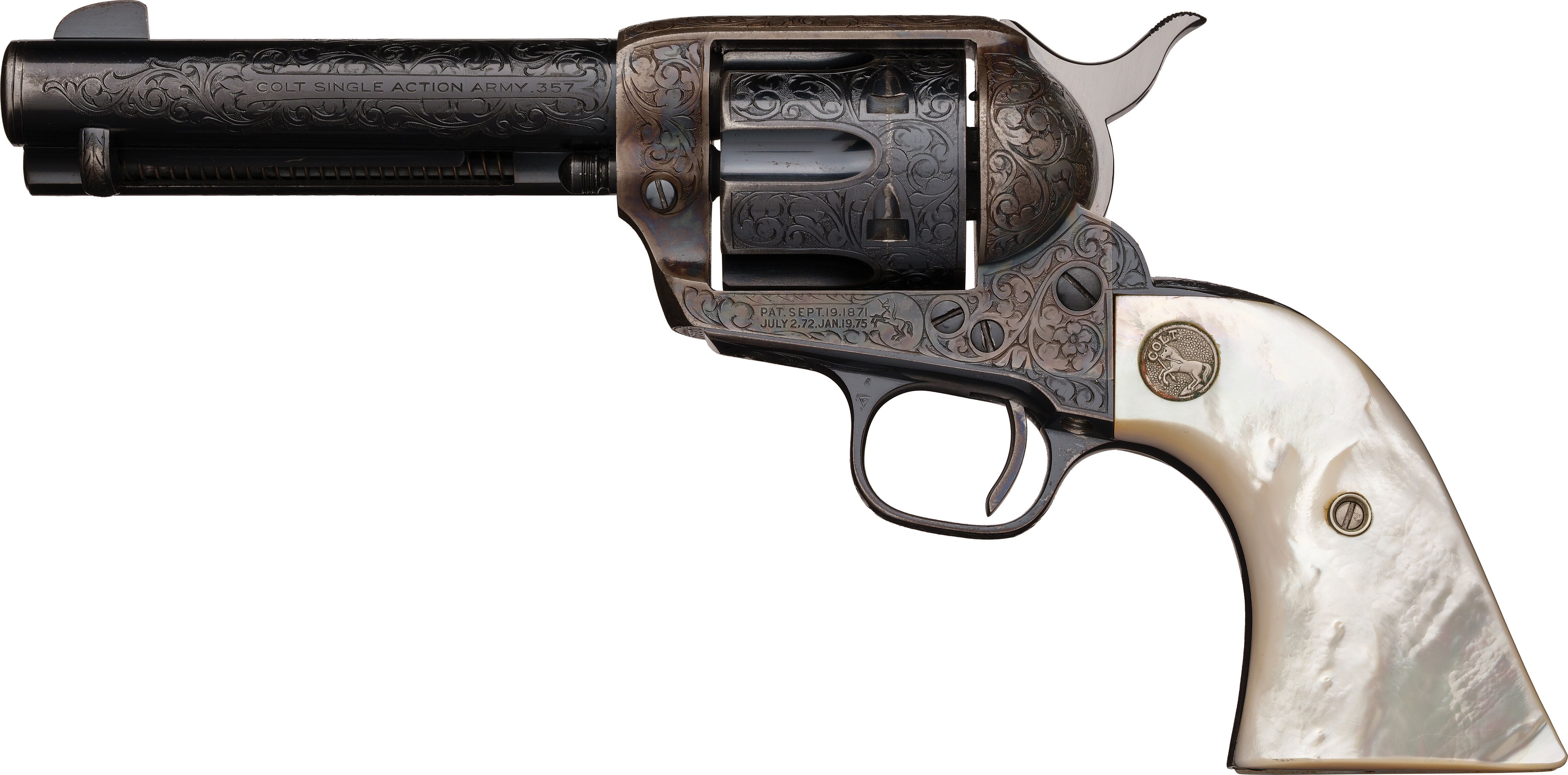 Glahn Factory Engraved Single Action Army Revolver .357 Magnum | Rock ...