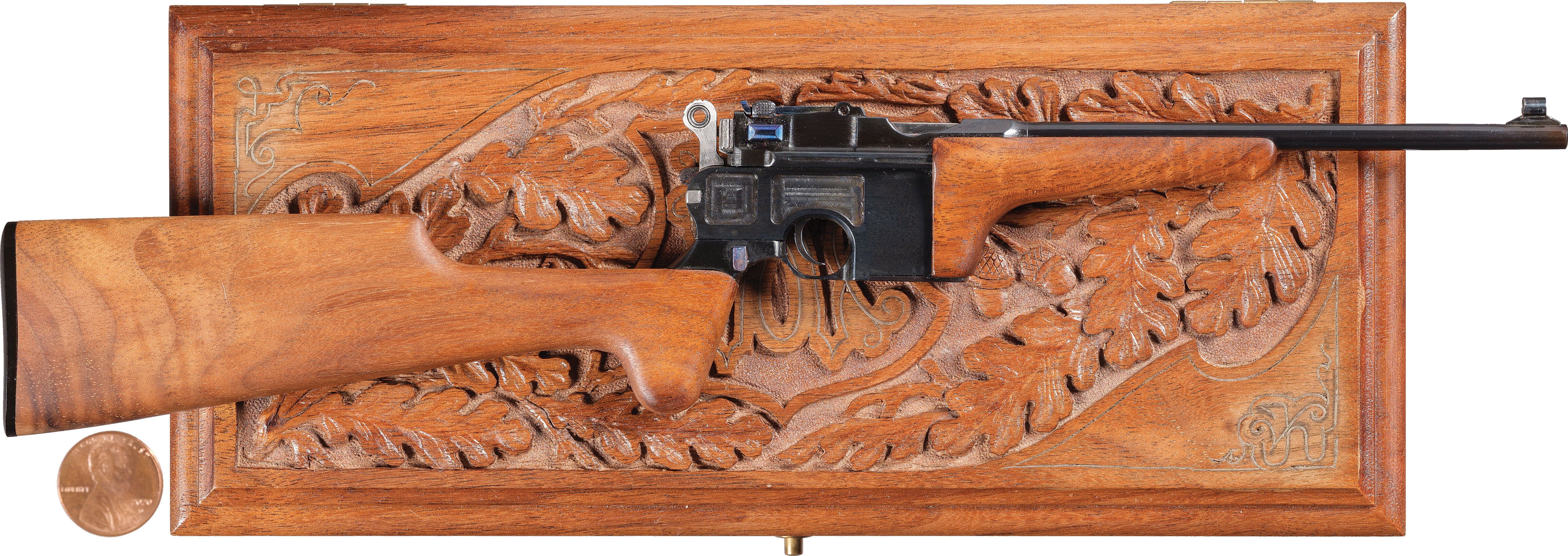 Cased Miniature Mauser C96 Broomhandle Carbine with Stock | Rock Island ...