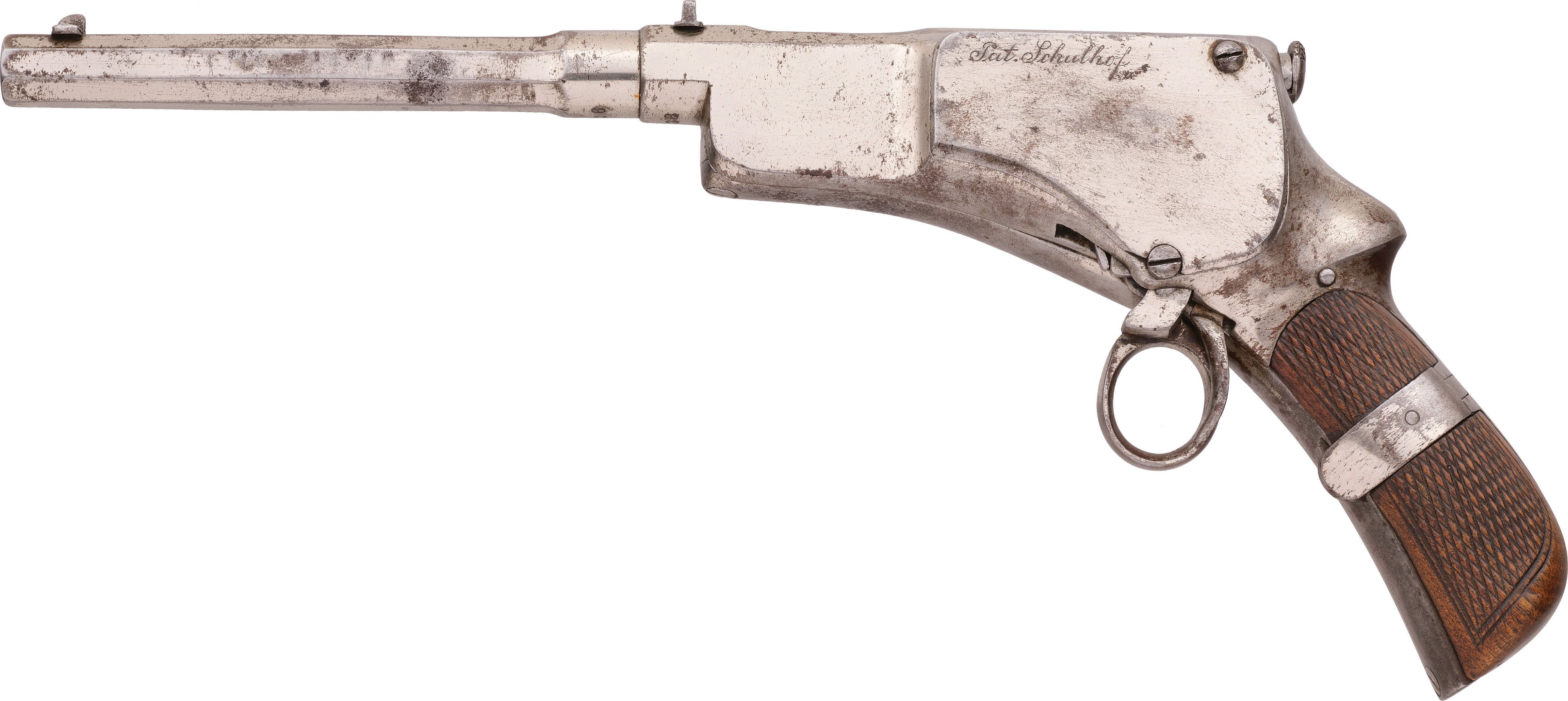 Rare Joseph Schulhof Toggle Action Manual Repeater Pistol | Rock Island ...