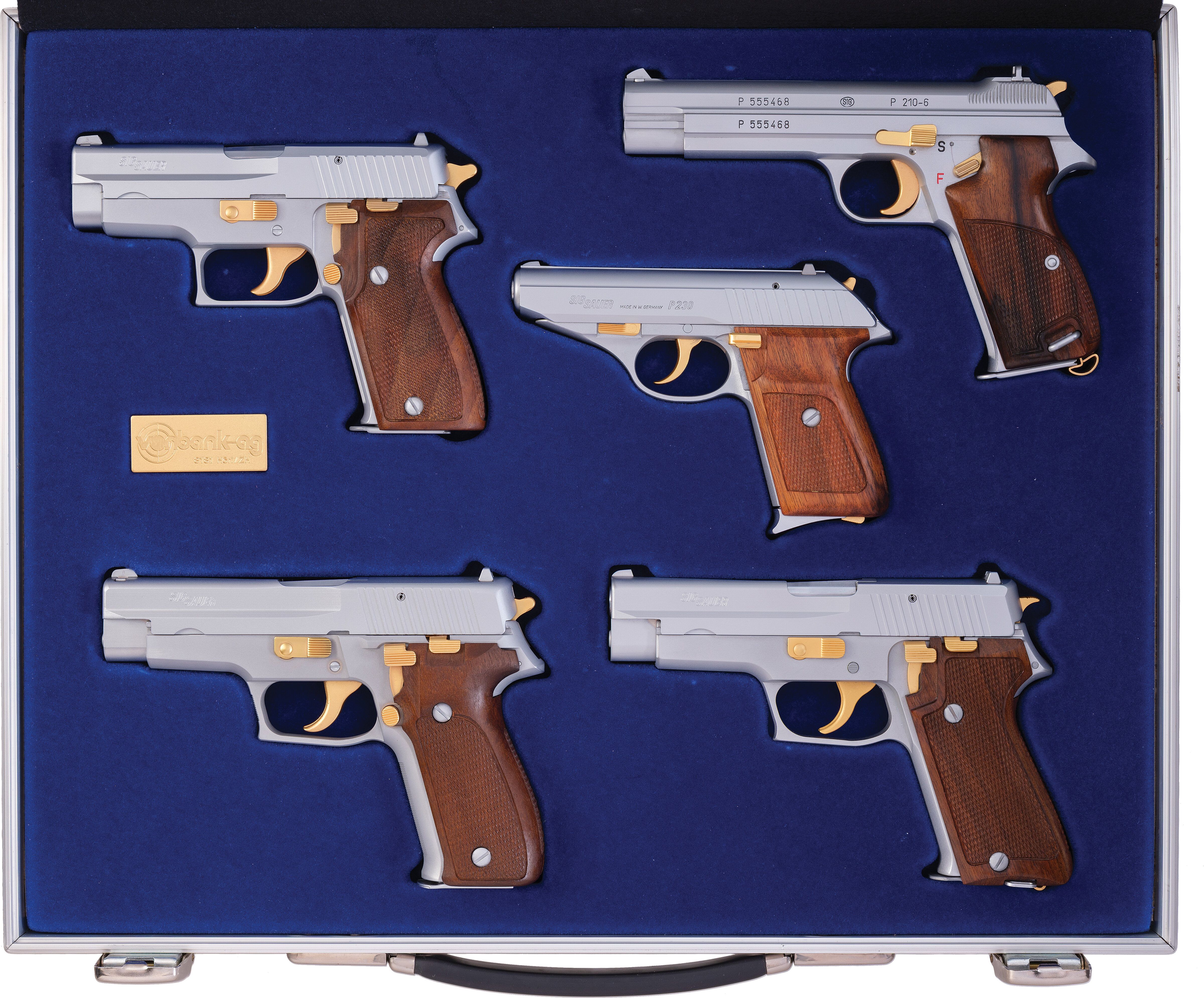Cased SIG Sauer Vonbank Gun Collector Set of Five Plated Pistols | Rock ...