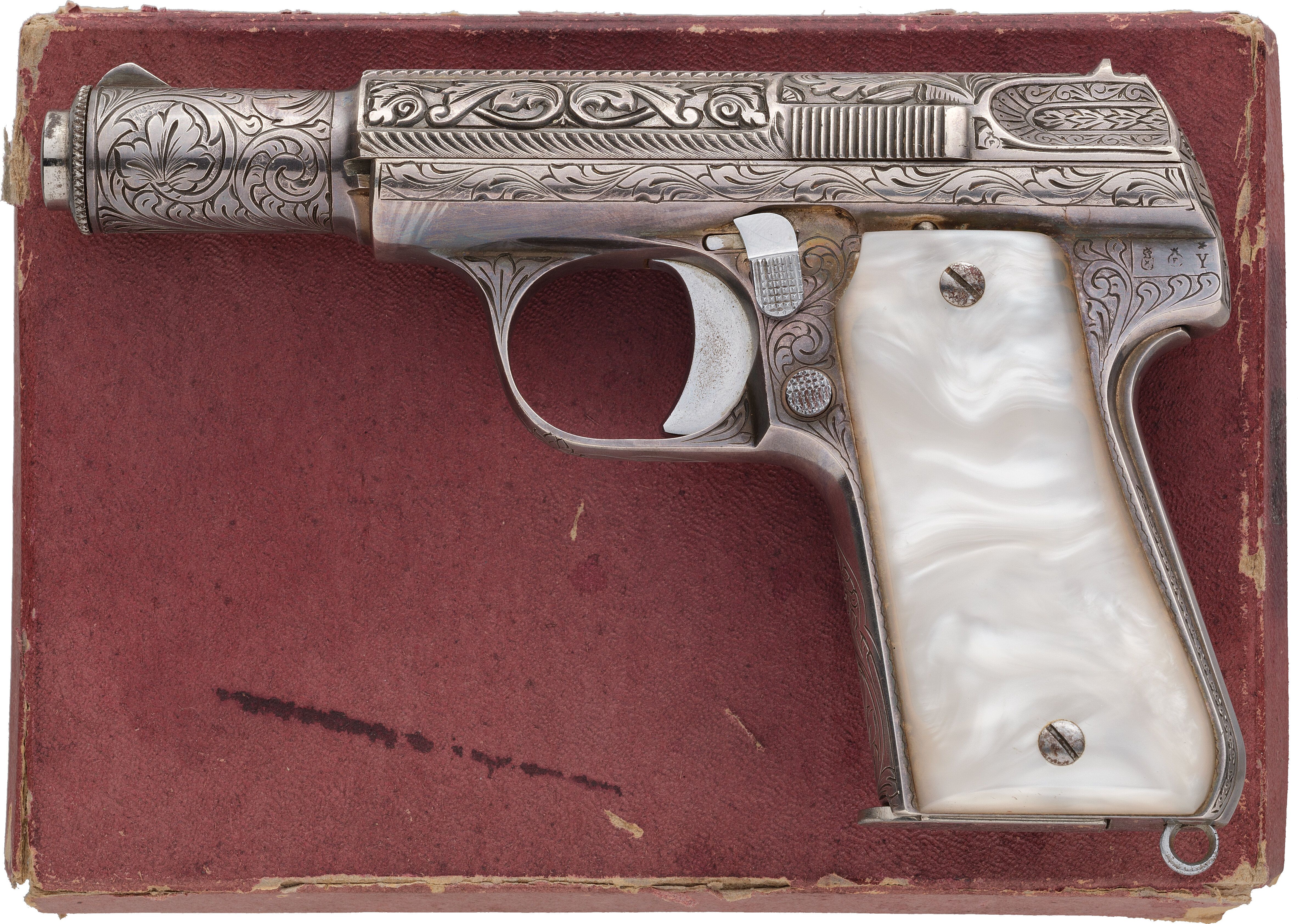 Engraved Astra Model 3000 Pistol with Matching Box | Rock Island Auction