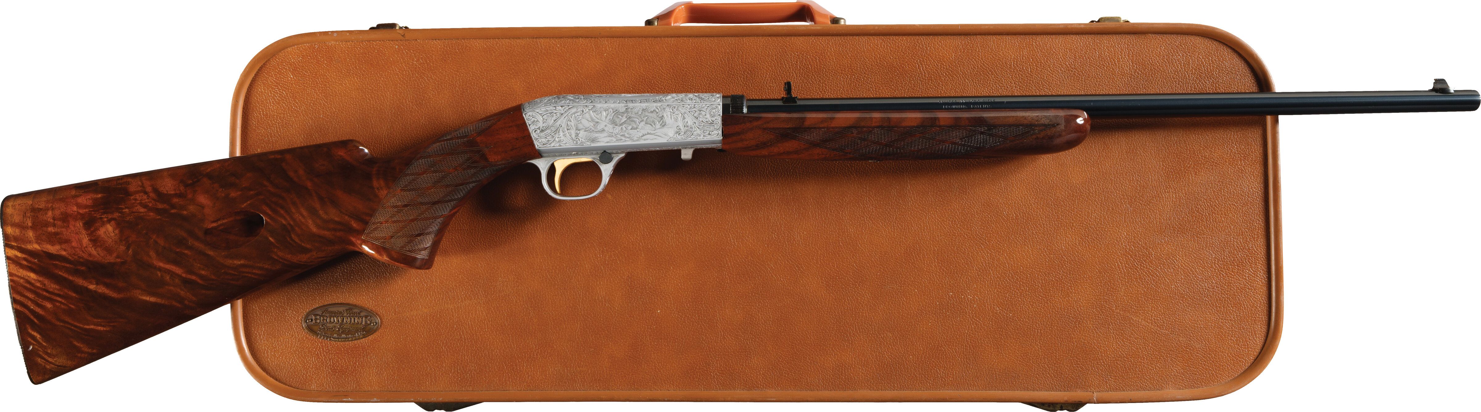 Cased, Signed, and Engraved Browning .22 Auto Grade III Rifle | Rock ...