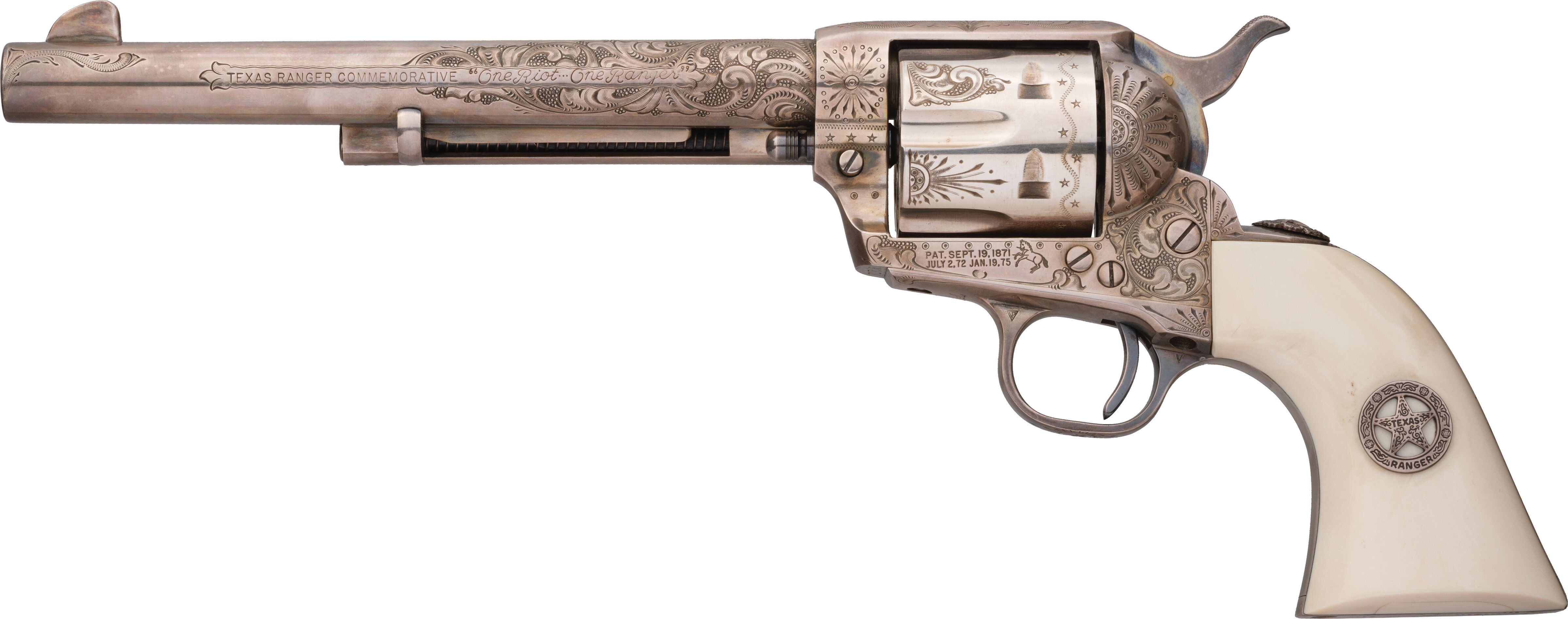 Engraved Colt Texas Ranger Commemorative Single Action Army | Rock ...