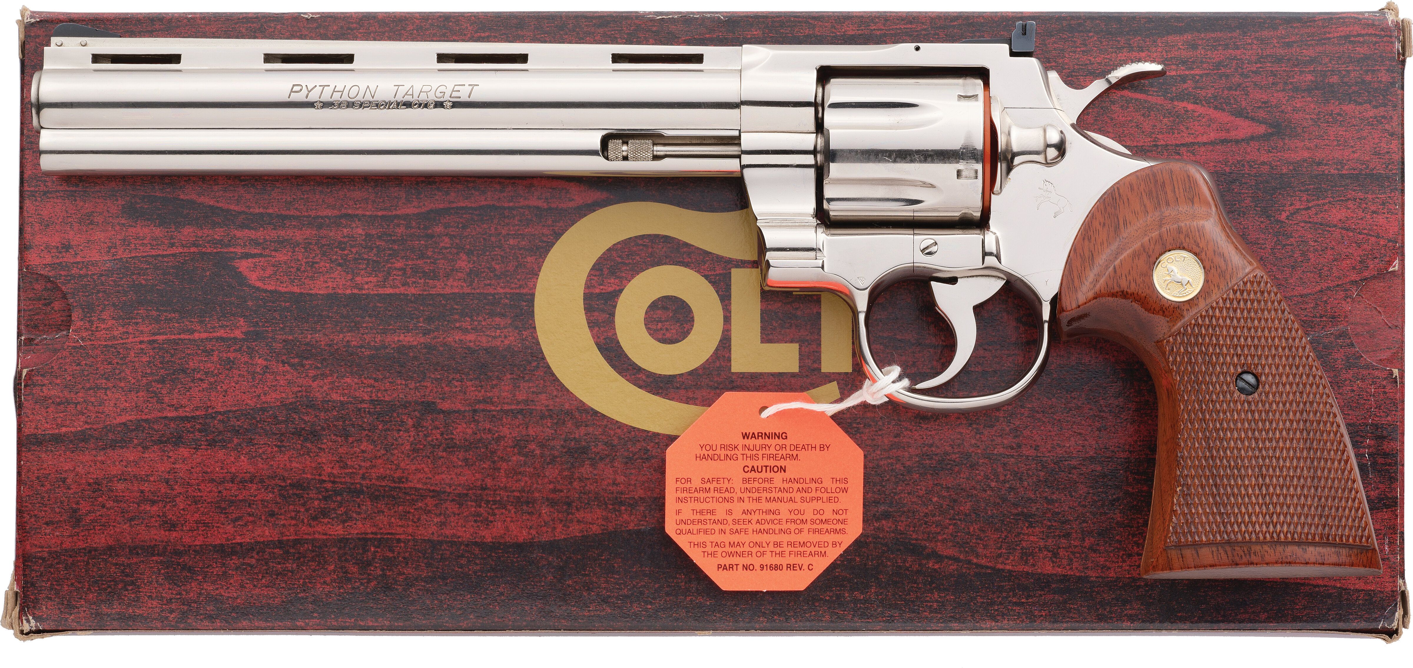 Nickel Plated Colt Python Target Revolver with Box | Rock Island Auction