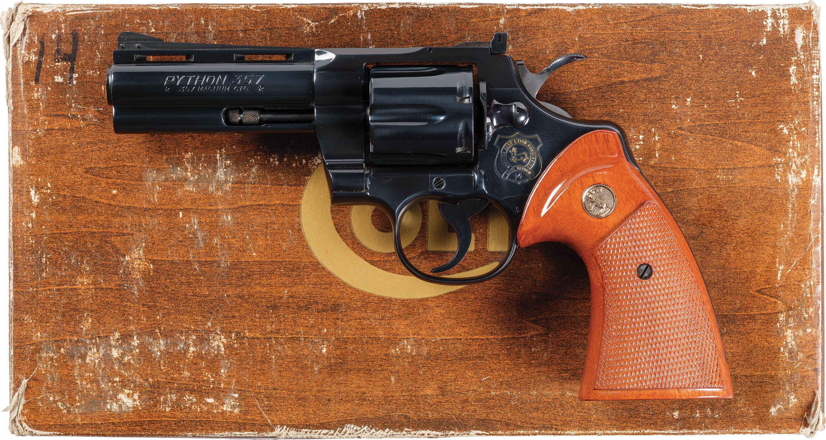 Wyoming Game Warden Marked Colt Python Revolver with Box | Rock Island ...