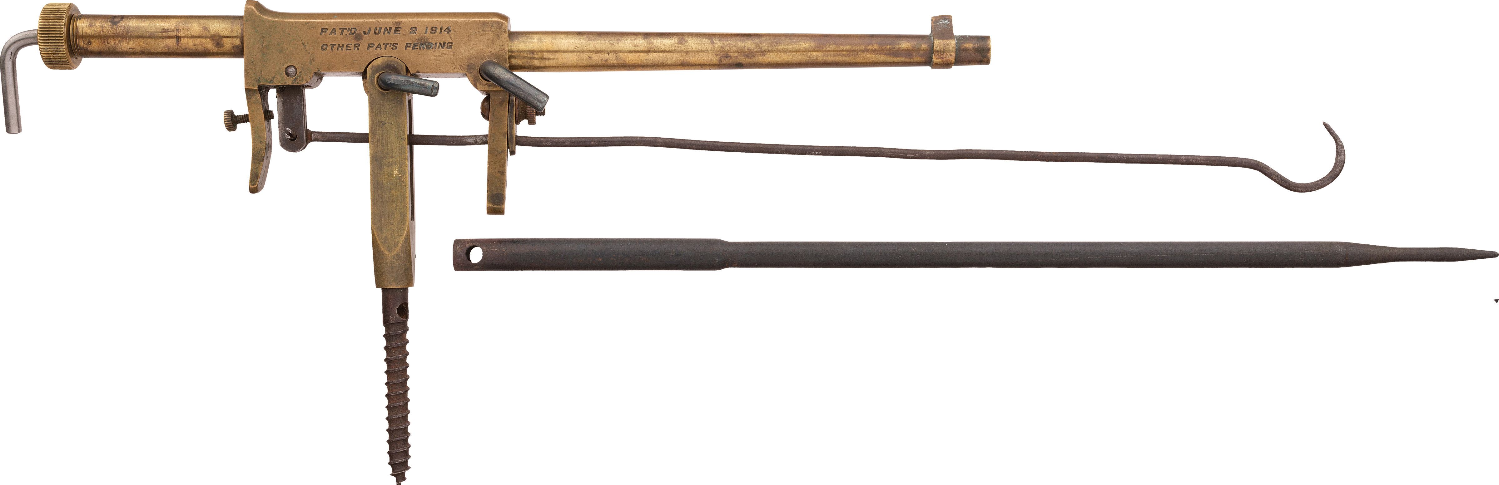 F. C. Taylor Fur Getter Trap Gun with Ground Stake | Rock Island Auction