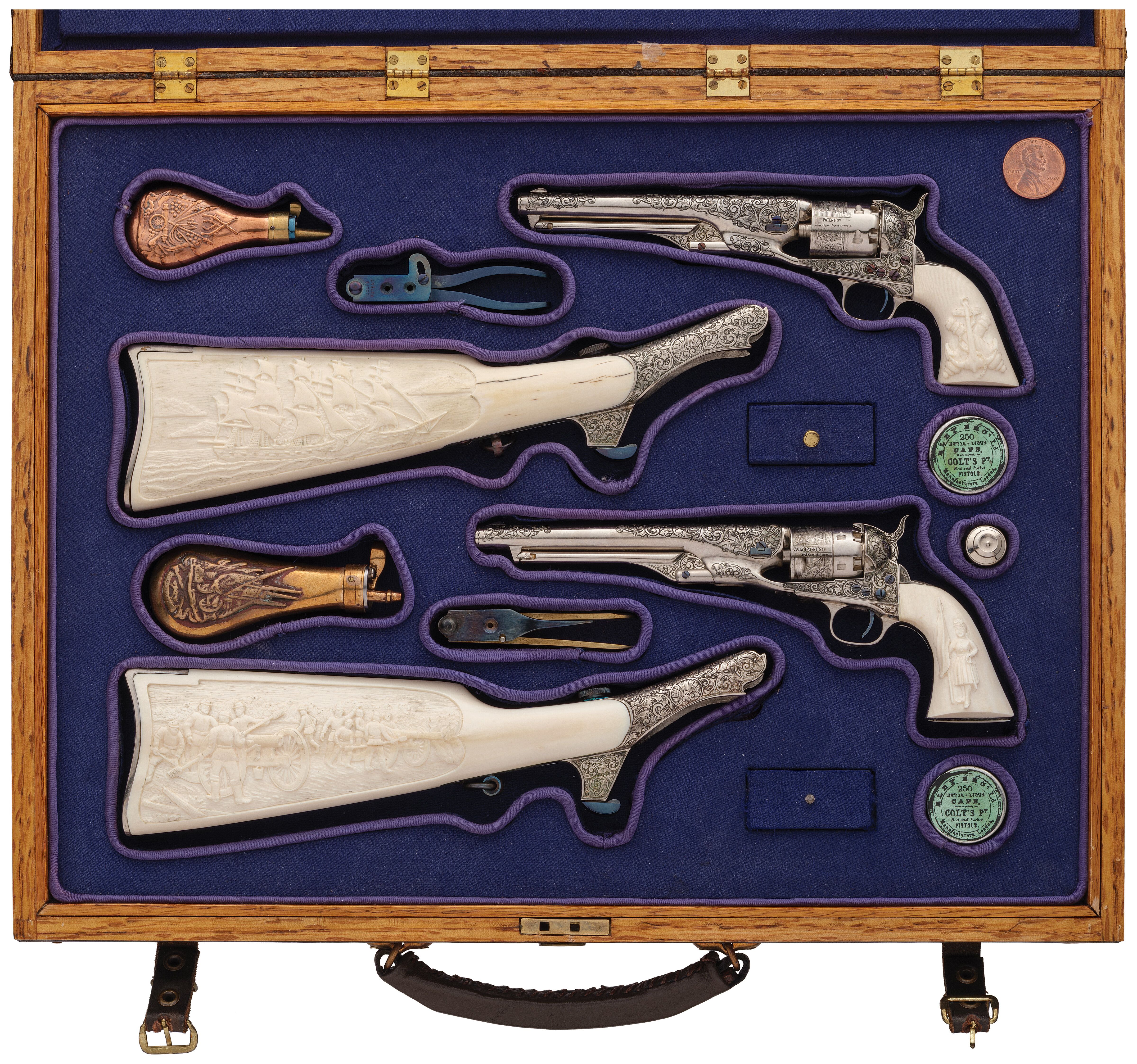 Pair of Engraved Miniature Uberti Colt Percussion Revolvers | Rock ...