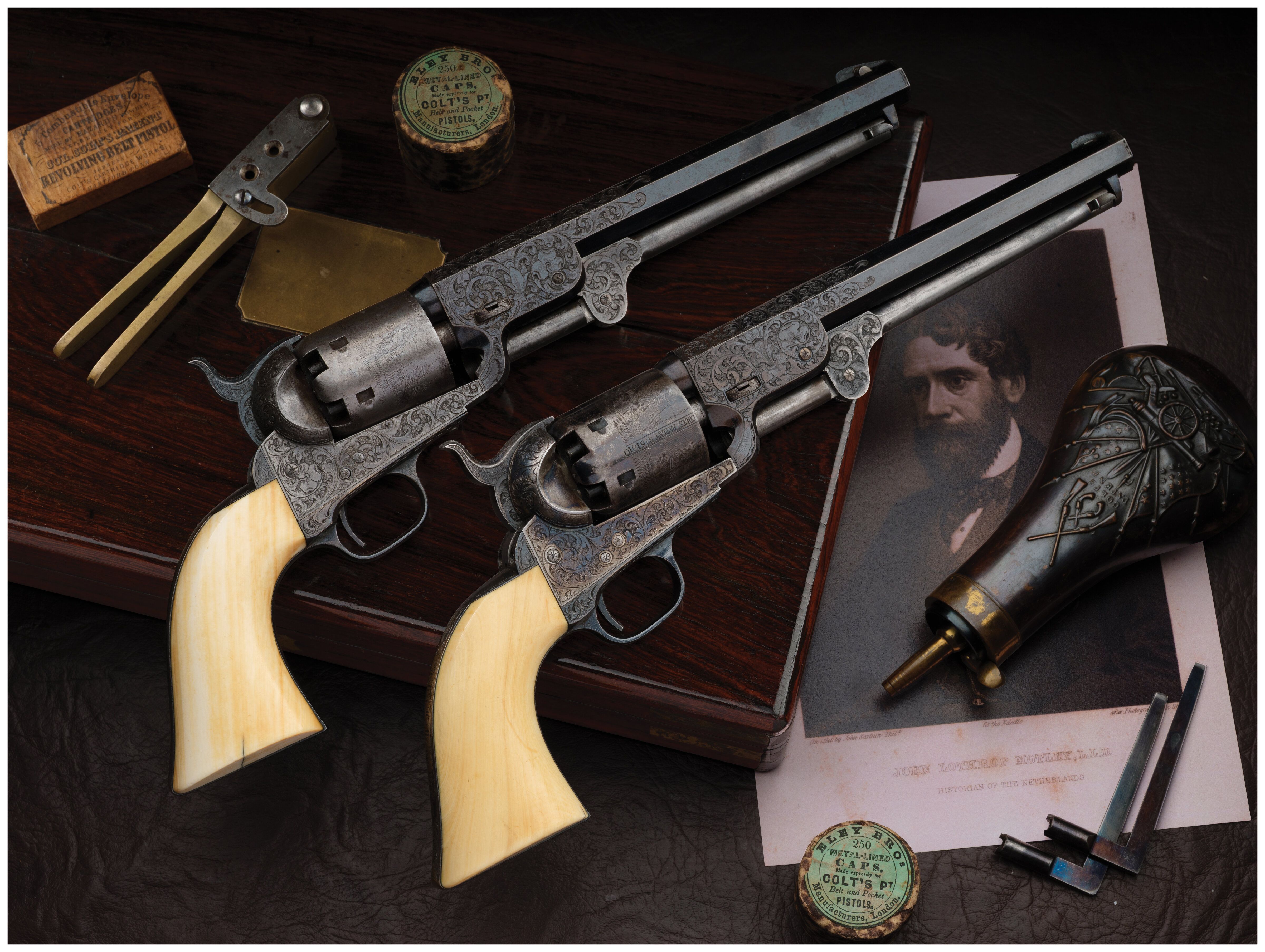 Pair Colt 1851 Navies to "John Lothrop Motley From the Inventor" | Rock ...