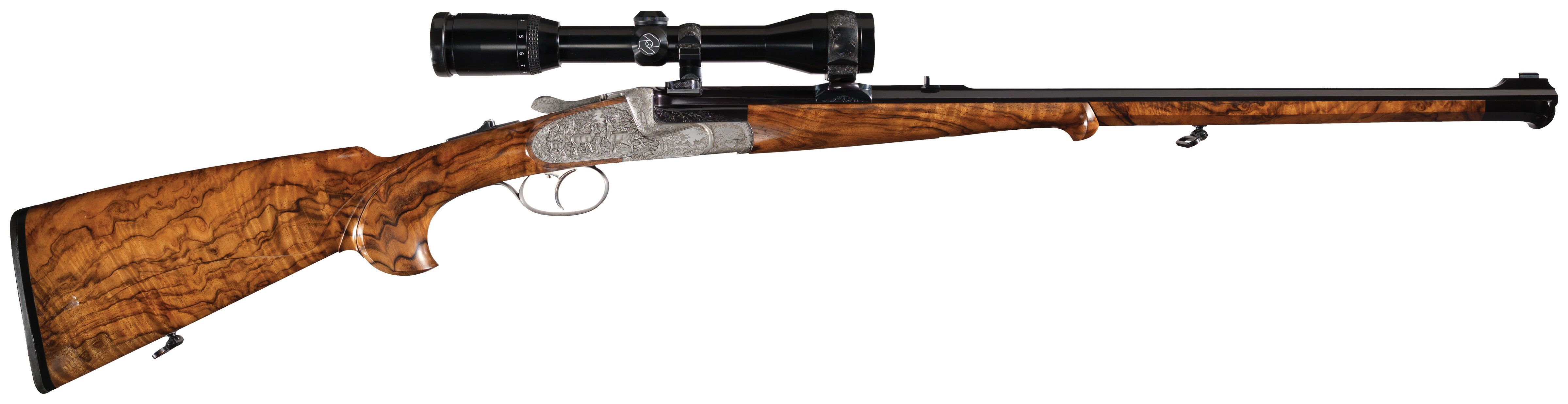 Stunning "HK" Deep Relief Engraved Peter Hofer Single Shot Rifle | Rock ...