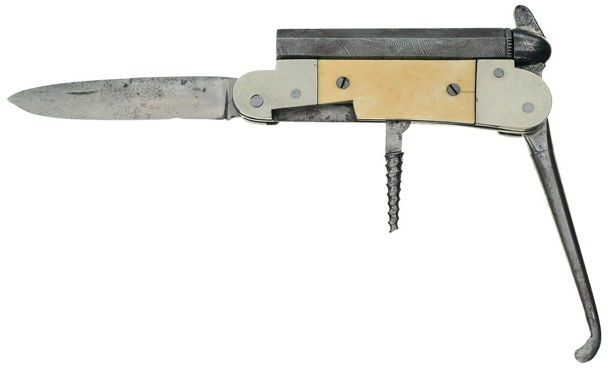 Unique Liege Percussion Horsemans Pocket Knife Pistol | Rock Island Auction