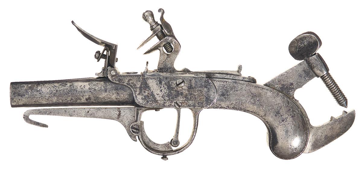Extremely Rare All Steel Flintlock Trap Gun | Rock Island Auction