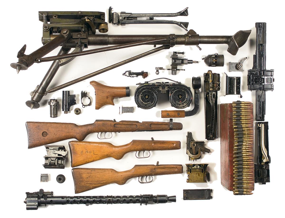 Three Bergmann Submachine Gun Trigger Assemblies with Stocks and | Rock ...