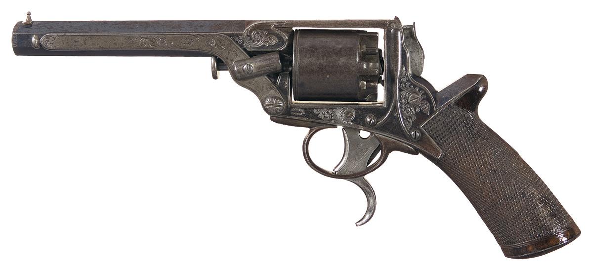 Engraved English Tranter Patent Percussion Revolver | Rock Island Auction