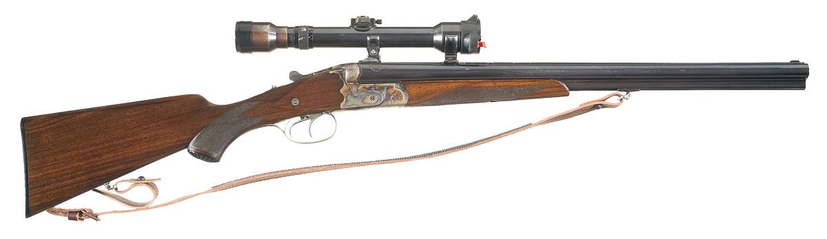 Excellent Engraved Hubertus Drilling with Scope | Rock Island Auction