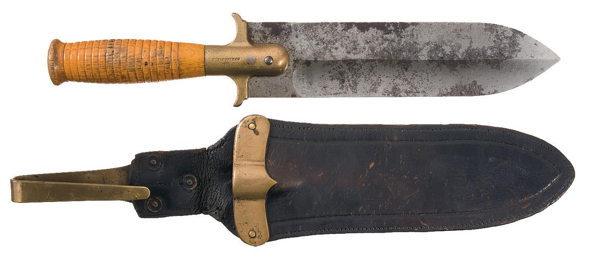 U.S. Springfield Model 1880 Hunting Knife with Type 4 Scabbard | Rock ...