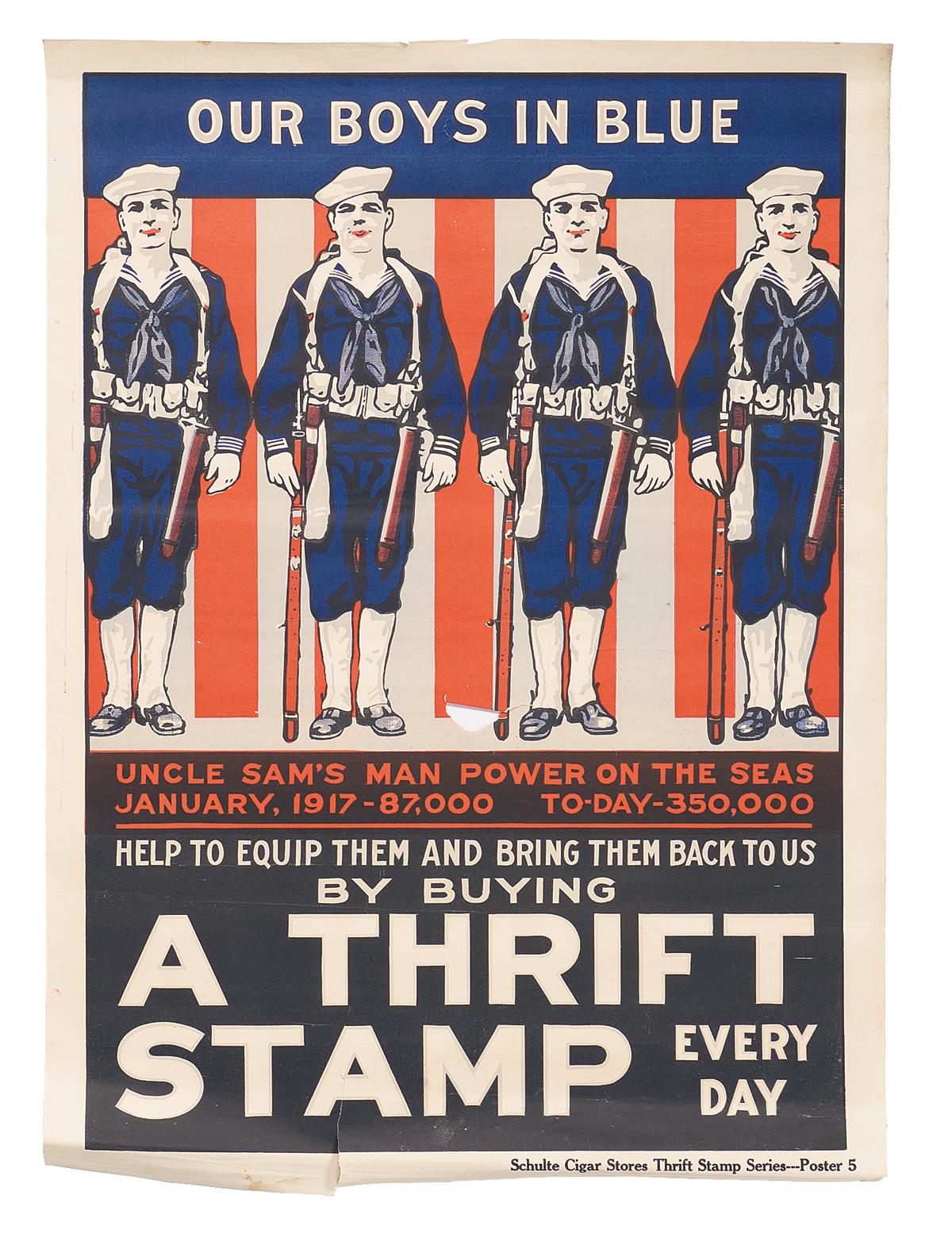 Five WWI U.S. Thrift Stamp Propaganda Posters | Rock Island Auction