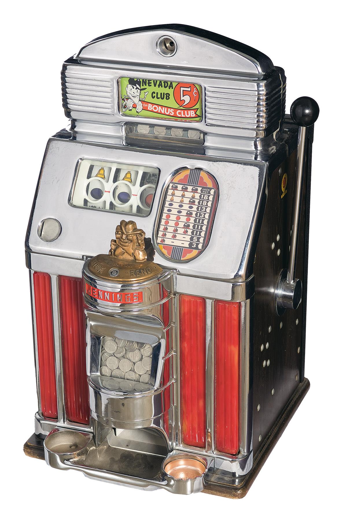 Jennings Nevada Club Bonus Club Nickel Slot Machine | Rock Island Auction