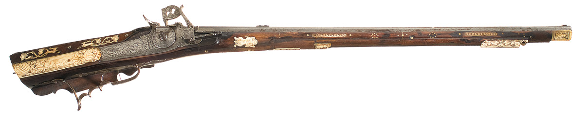 Engraved German Wheelock Rifle with Elaborate Bone Ivory Inlaid | Rock ...