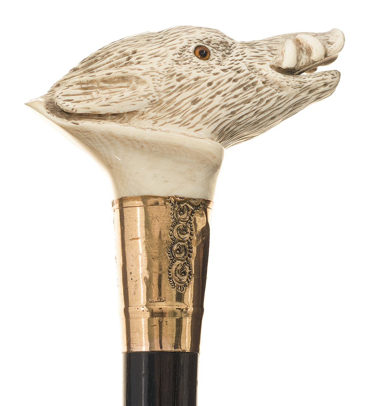 Four Walking Sticks with Carved Ivory Heads | Rock Island Auction