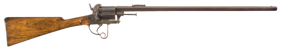 Unmarked Massive Large Bore Pinfire Revolving Rifle | Rock Island Auction