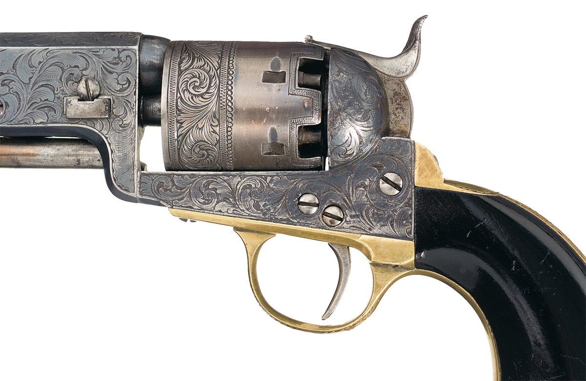 Engraved Colt Brevete 1851 Navy Model Percussion Revolver | Rock Island ...