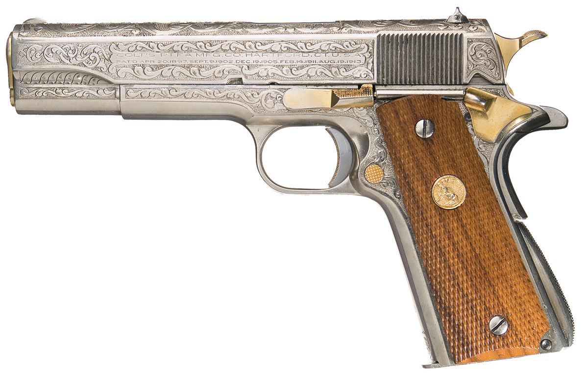 Custom Engraved Pre-War Colt Government Model National Match | Rock ...