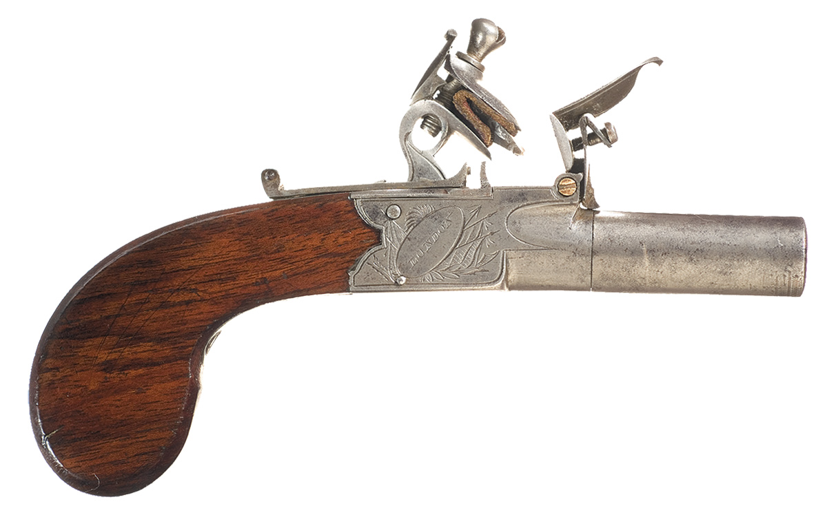 Pair of Hampton London Flintlock Screw Barrel Coat Pistols | Rock ...