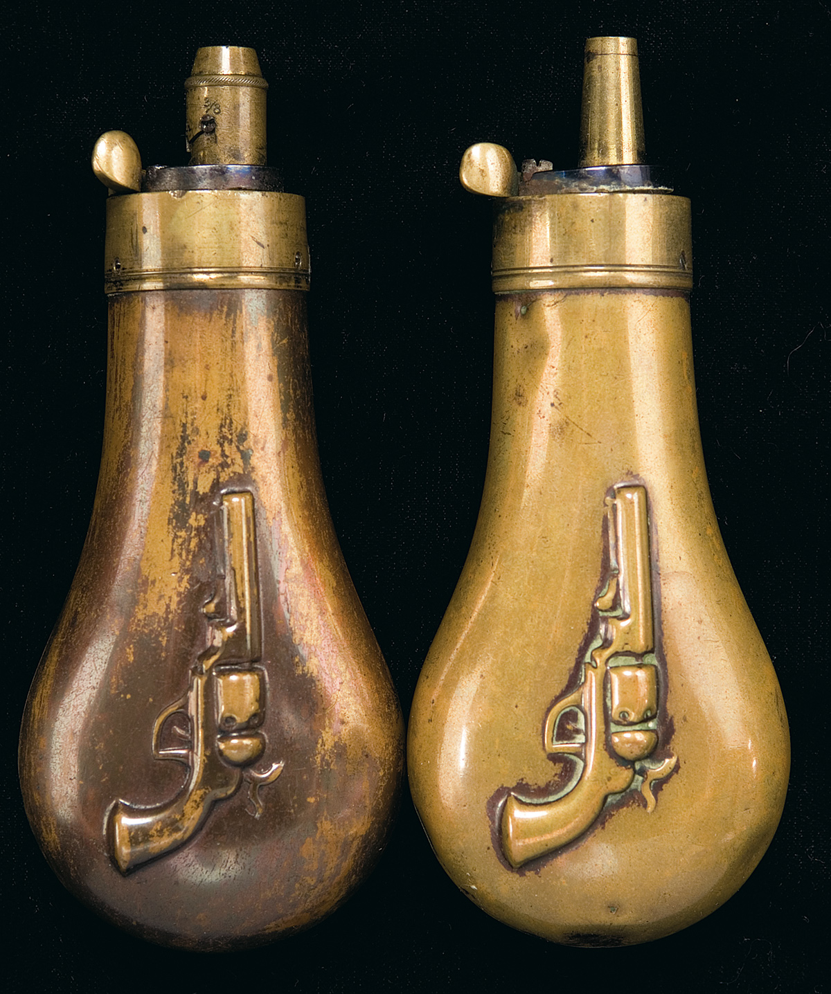 Two Hawksley Pistol Flasks | Rock Island Auction