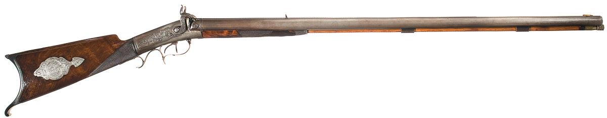 Rare Engraved Allen & Thurber Double Barrel Percussion Rifle | Rock ...