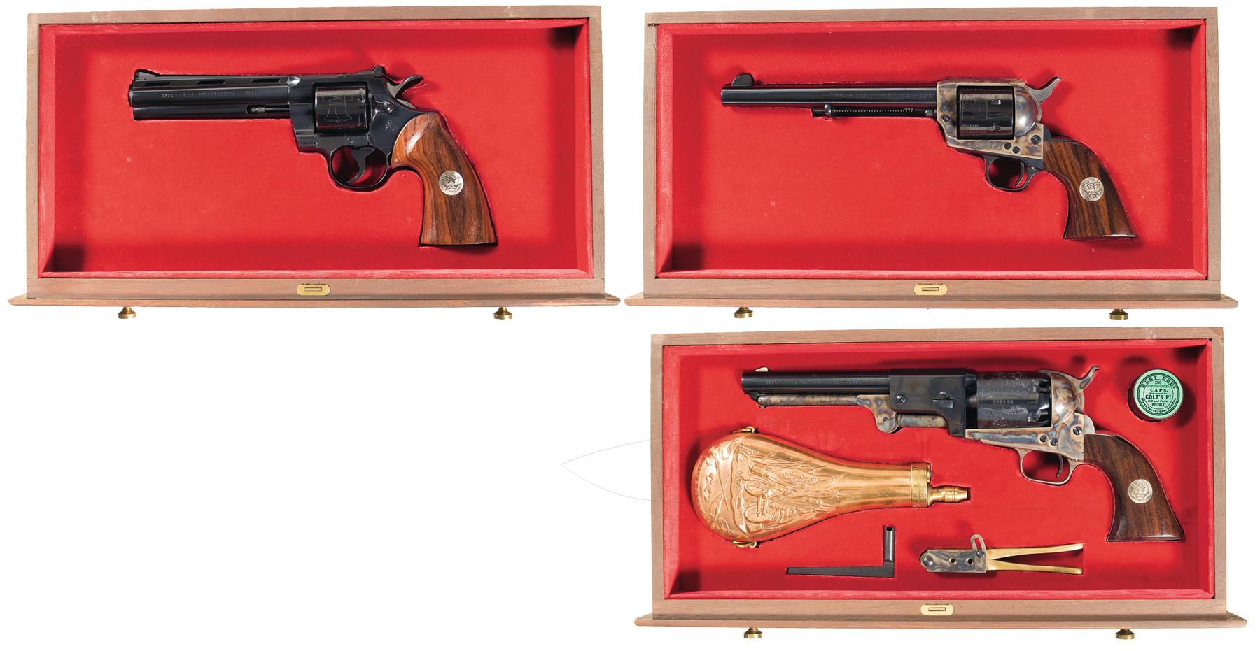 Cased Colt Bicentennial Three Revolver Set w/ Book | Rock Island Auction