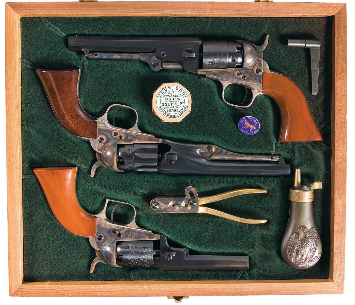 Three Colt Black Powder Series Percussion Revolvers in Wooden Ca | Rock ...