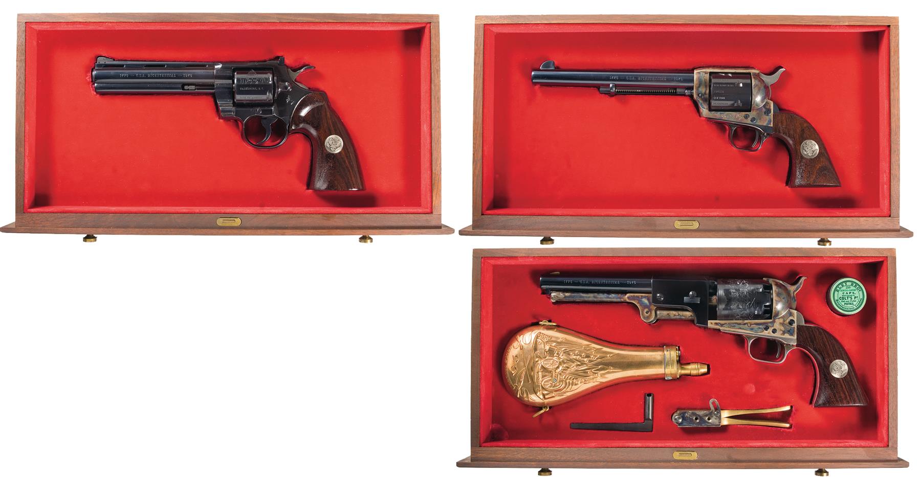Cased Colt Bicentennial Three Revolver Set w/ Book | Rock Island Auction