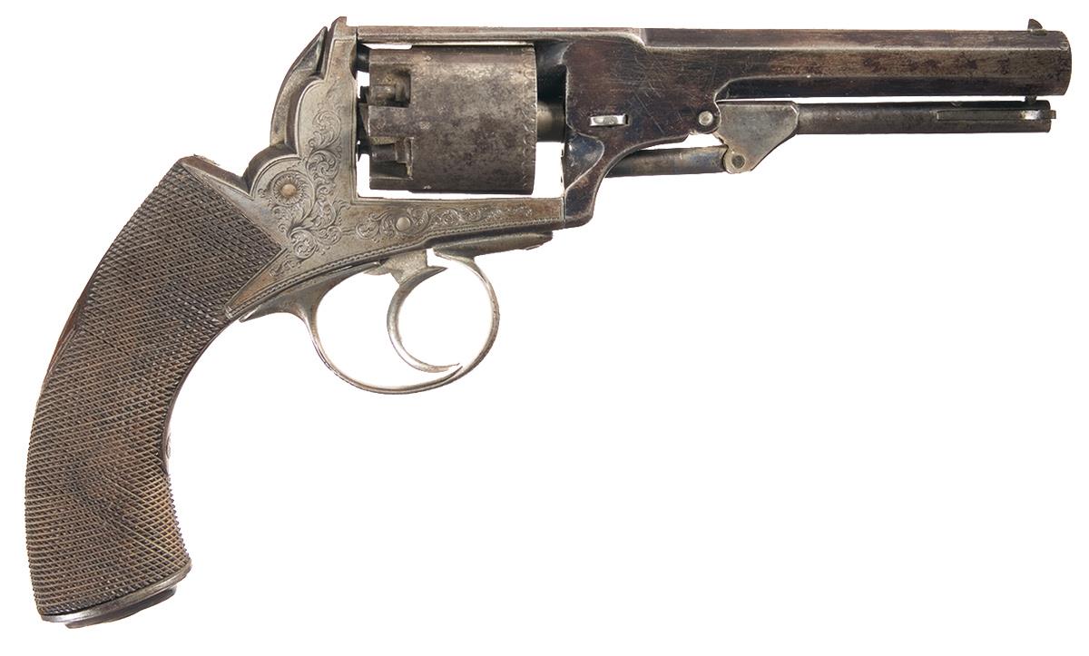 Engraved English Rowntree Double Action Percussion Revolver | Rock ...
