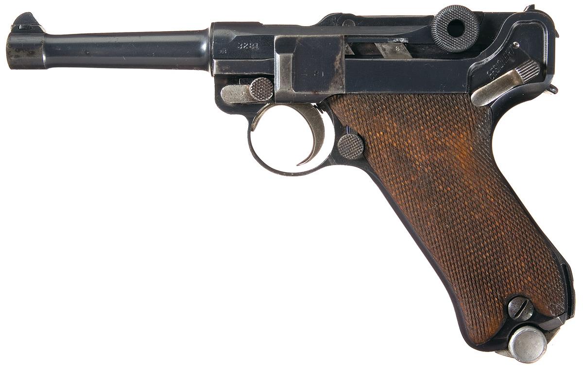 Scarce DWM Luger Pistol with Unique Totenkopf Chamber Markings | Rock ...