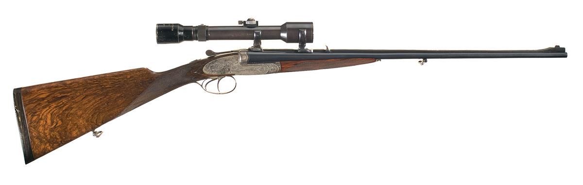 German Double Barrel Side By Side Rifle with Scope | Rock Island Auction