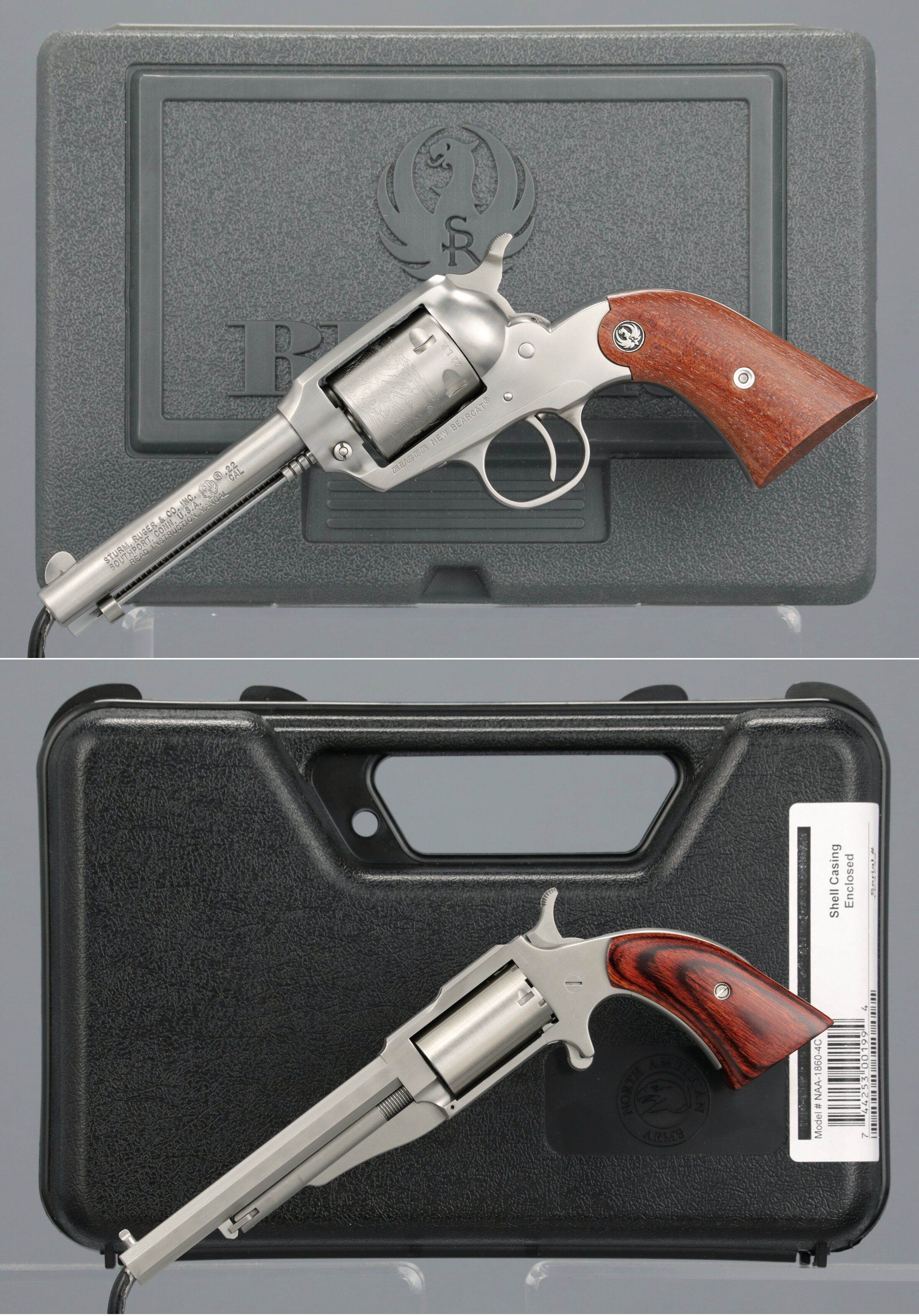 Two American Single Action Rimfire Revolvers with Cases | Rock Island ...