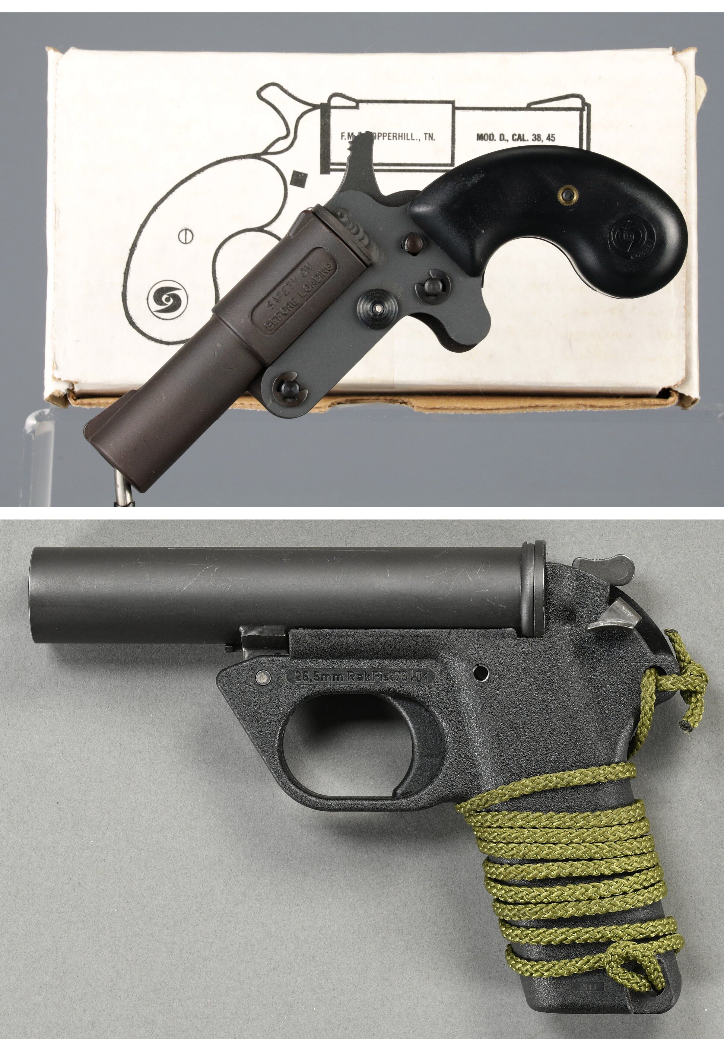 One Single Shot Derringer and One Flare Pistol | Rock Island Auction