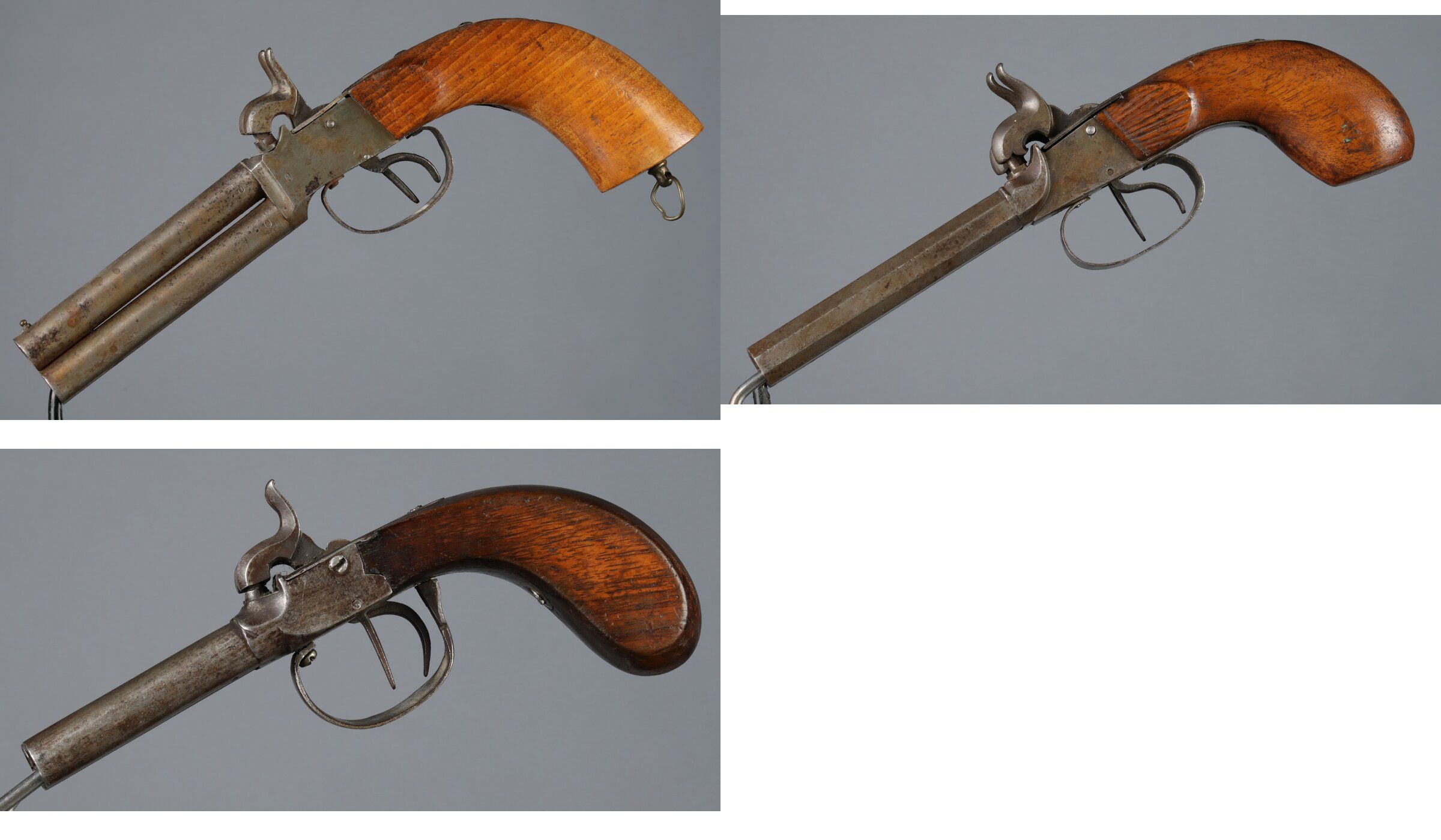 Three European Double Barrel Percussion Pistols | Rock Island Auction