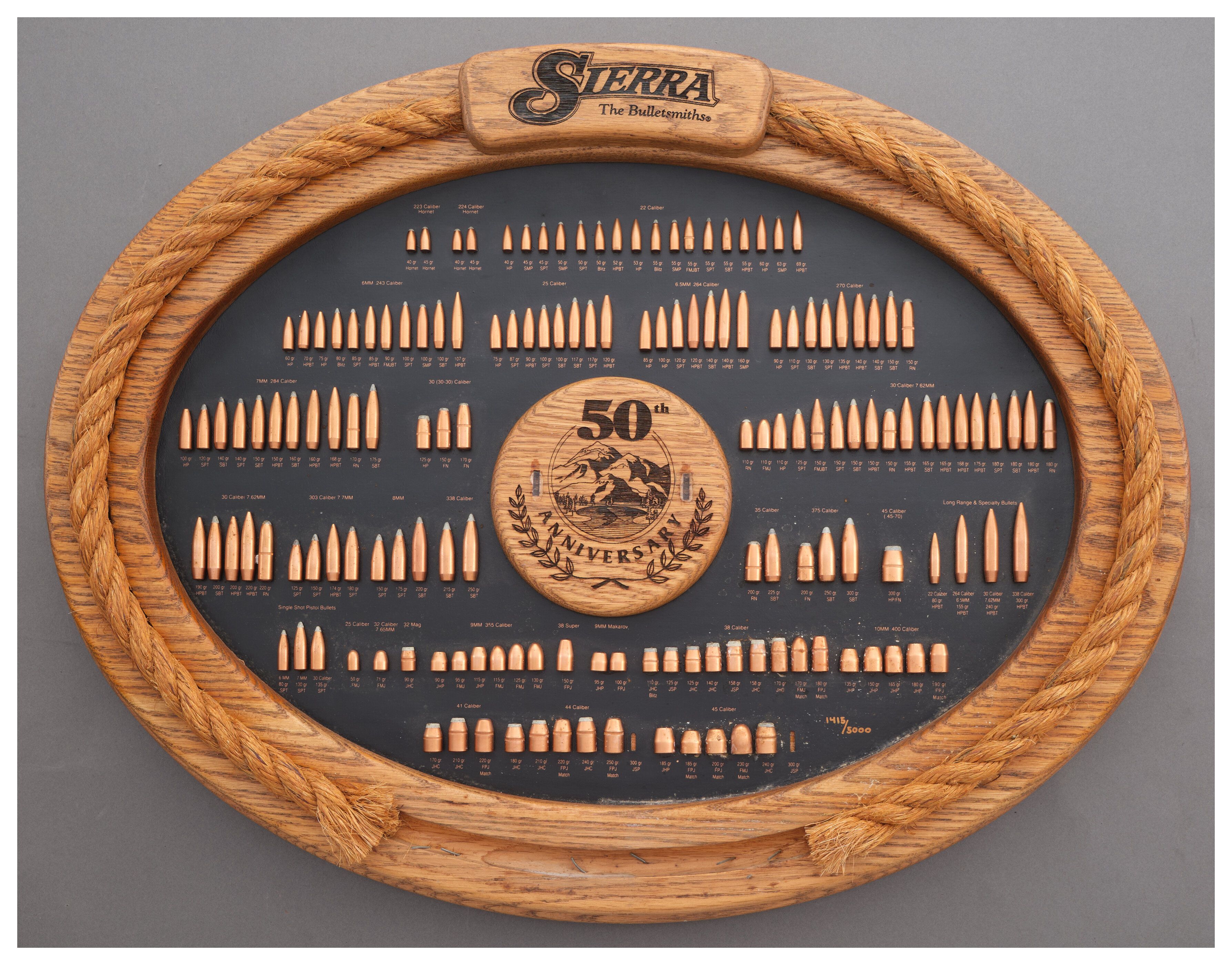 Sierra Bullets 50th Anniversary Bullet Board | Rock Island Auction