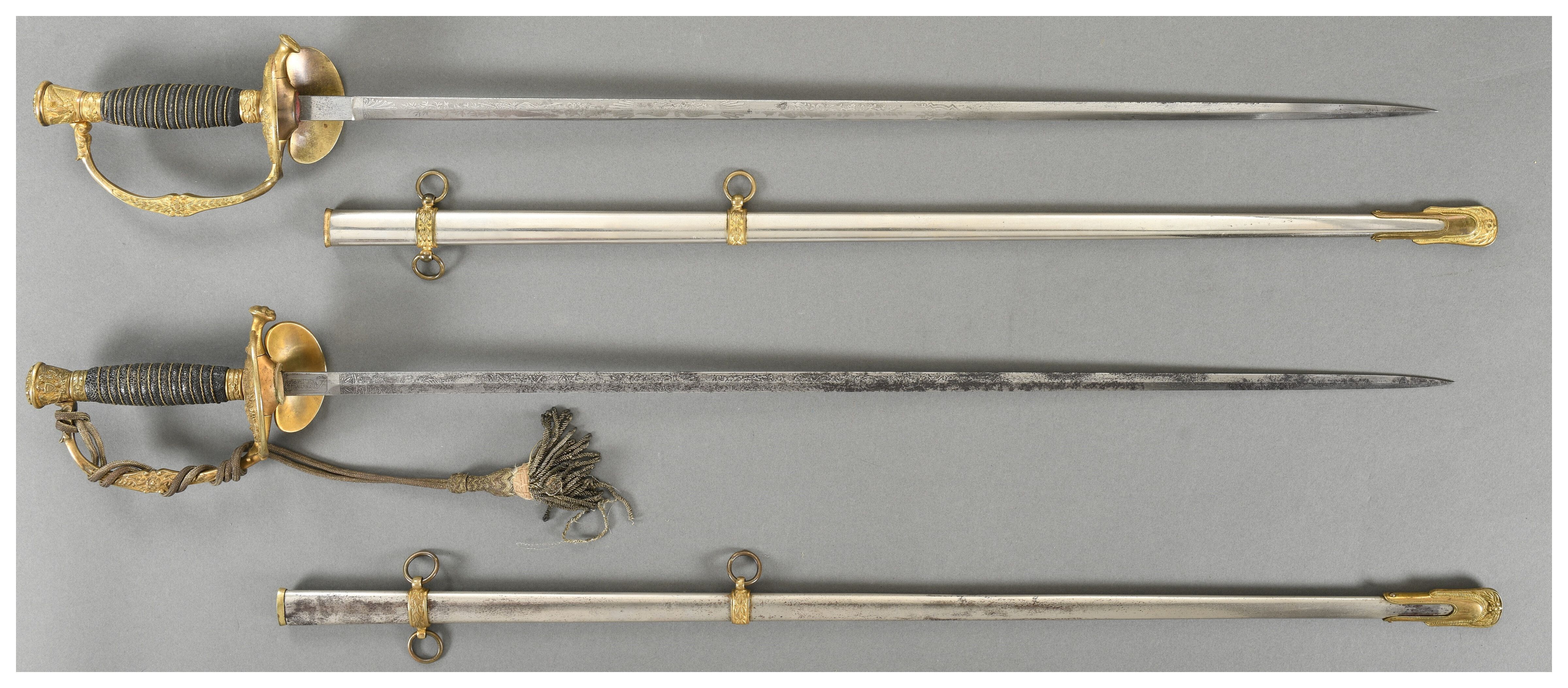 Two U.S. Military M1860 Officer's Swords with Scabbards | Rock Island ...