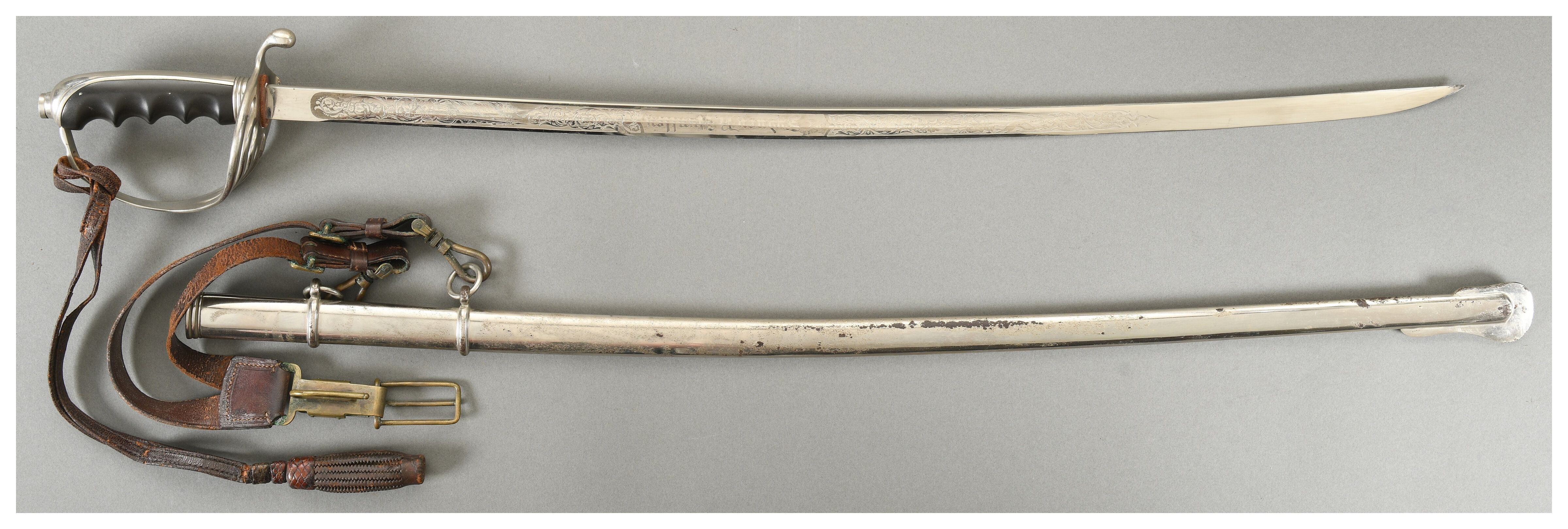 U.S. Marked Ames M1902 Officers Sword with Scabbard | Rock Island Auction