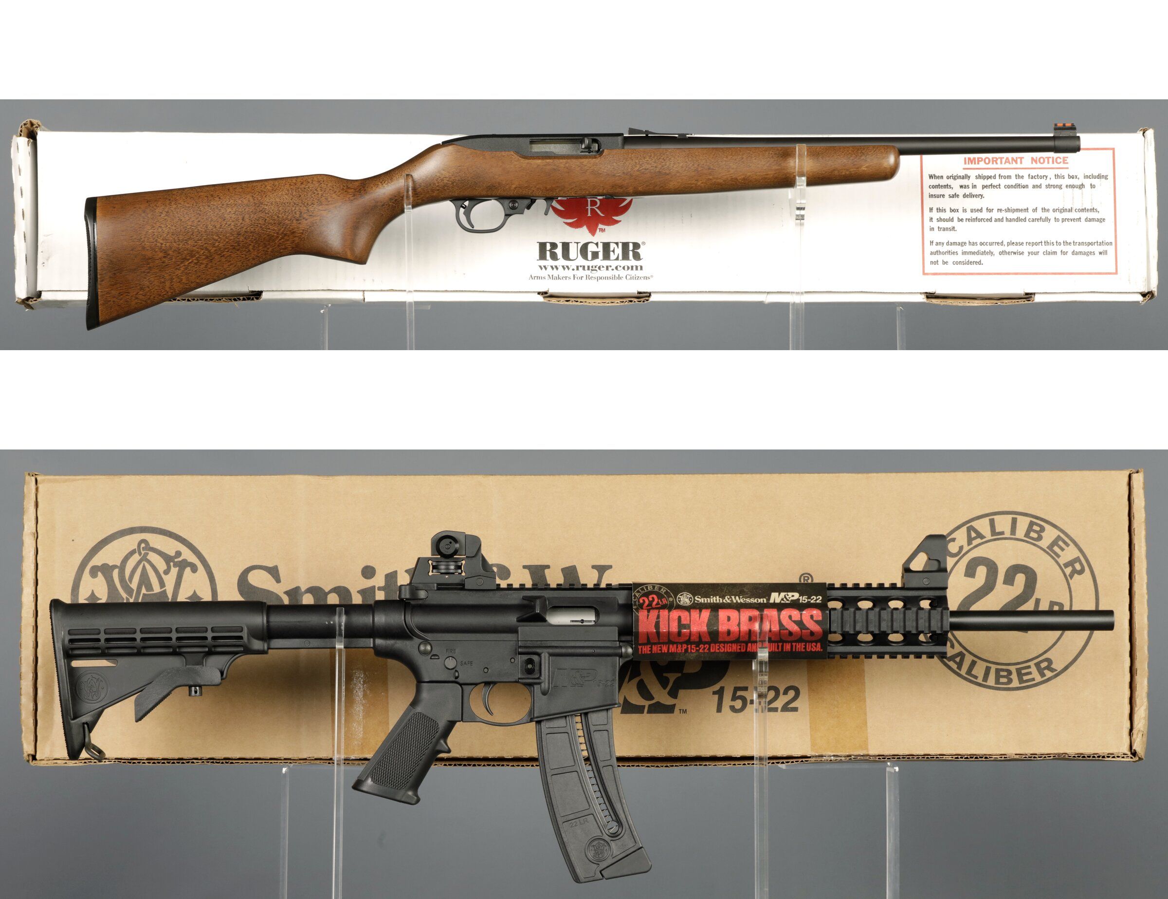 Two Semi-Automatic Rimfire Rifles with Boxes | Rock Island Auction