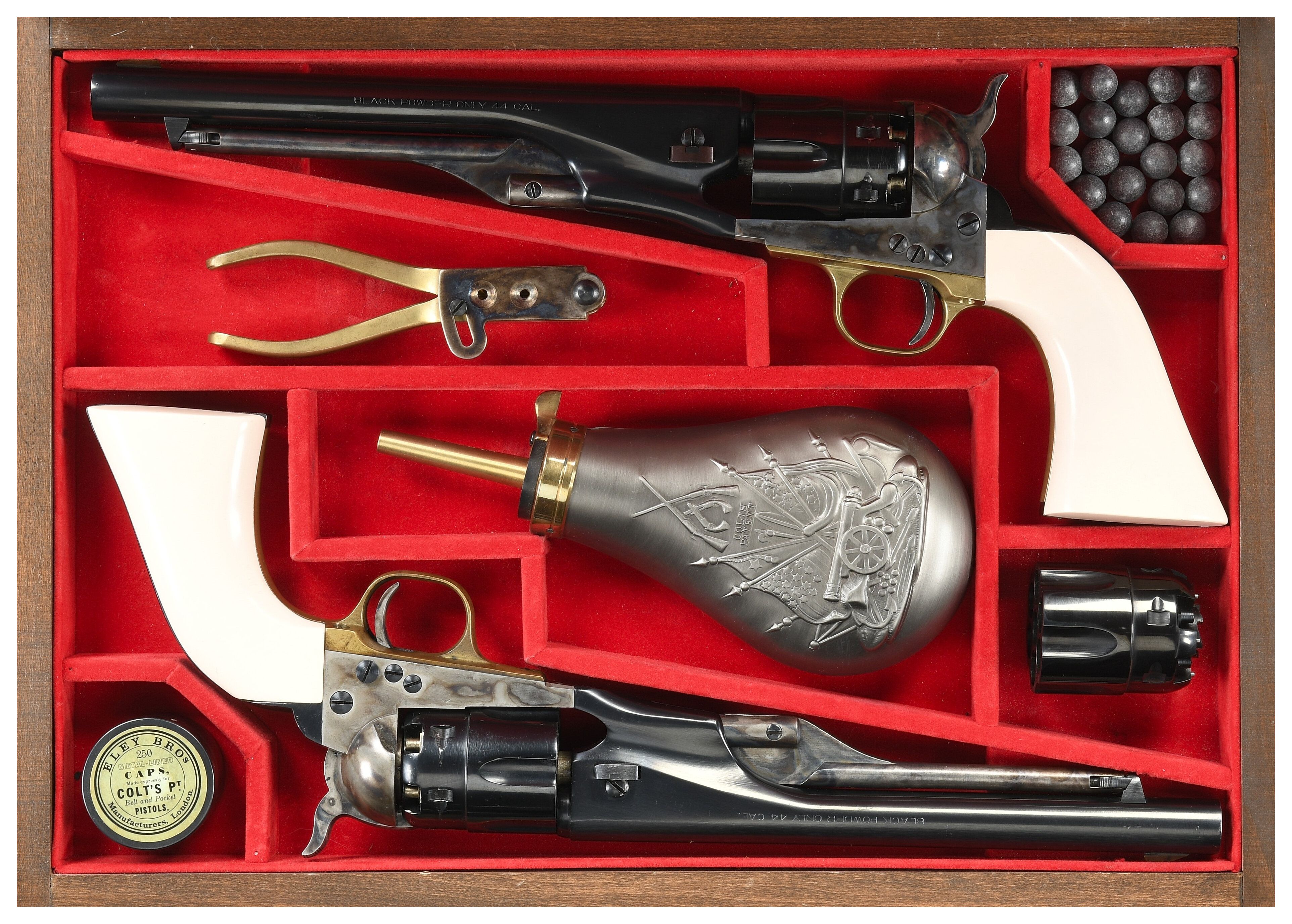 Cased Pair of Pietta Model 1860 Army Percussion Revolvers | Rock Island ...